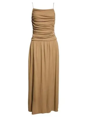 KALLMEYER Reese Ruched Sleeveless Maxi Dress - Nutmeg
