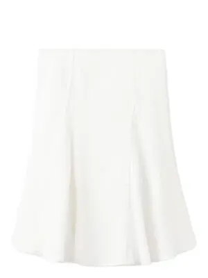 Mango Godet Cotton Midi Skirt - White