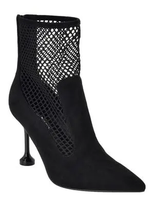 Nine West Goane Fishnet Pointed Toe Ankle Bootie - Black