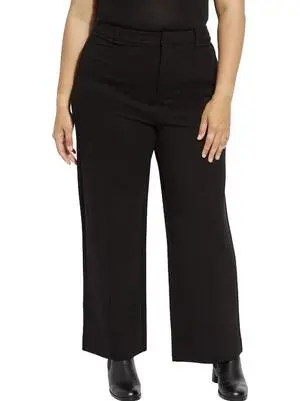 Lyssé Nadia High Waist Wide Leg Ponte Trousers - Black