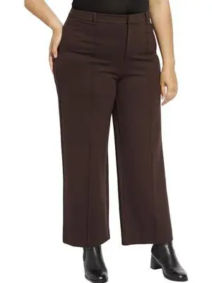 Lyssé Nadia High Waist Wide Leg Ponte Trousers - Double Espresso