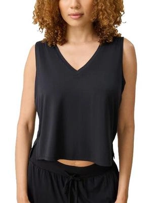 KINDRED BRAVELY Kindred Bravely Aria Cropped V-Neck Tank Black