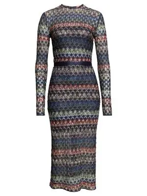 Missoni Long Sleeve Cutout Pointelle Midi Dress - Smspv