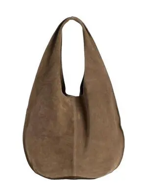 Mango Suede Hobo Shoulder Bag - Light/pastel Brown