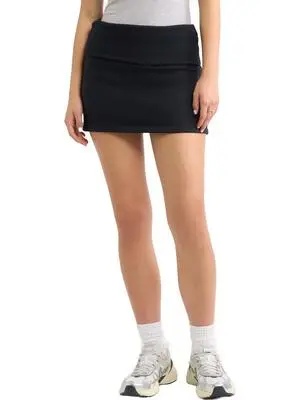 Bp. Foldover Fleece Miniskort - Black Jet