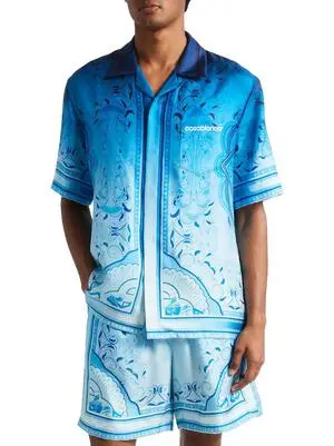 Casablanca Egyptian Rug Silk Camp Shirt Silk Twill