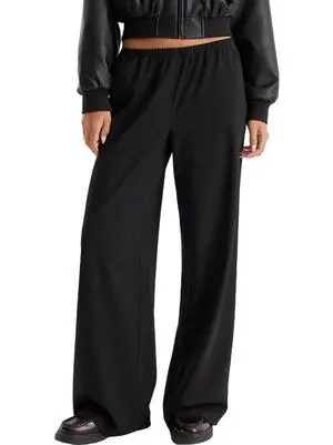 Good American Plaid Wide Leg Trousers - Black001