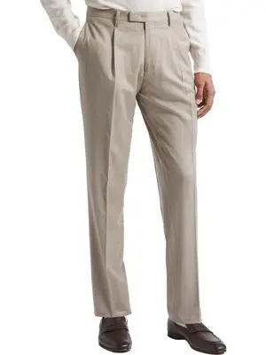 Boglioli Herringbone Stretch Virgin Wool Suit - Beige
