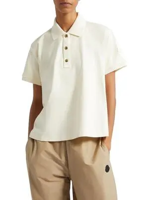 Moncler Snap Placket Polo Shirt - White