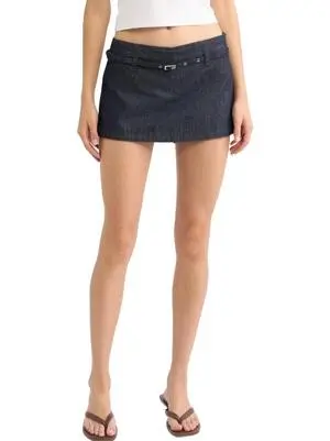 Mango Luisa Buckled Belt Skort - Open Blue