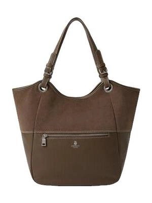 OSPREY LONDON Luxe Woodstock Suede & Leather Tote Bag - Dark Truffle