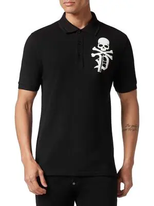 Philipp Plein Polo Shirt Skull&bones - Black