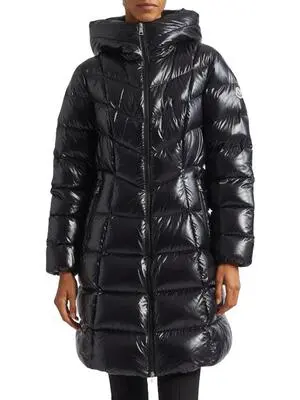 Moncler Marusse Long Quilted Down Coat - Black