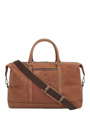 OSPREY LONDON Clayton Leather Weekender Bag - Chocolate