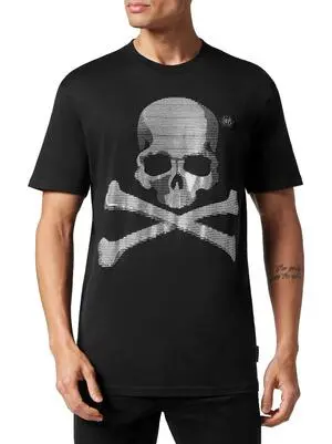 Philipp Plein T-shirt Round Neck Ss Skull&amp;bones Men Black