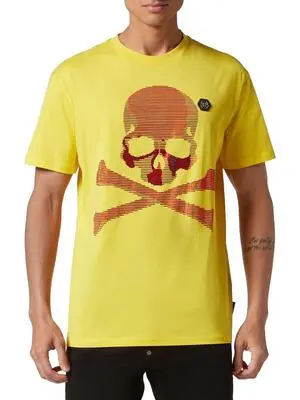 Philipp Plein T-shirt Round Neck Skull&bones - Yellow