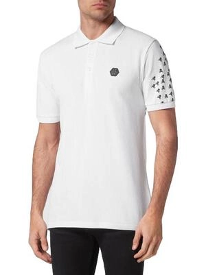 Philipp Plein Slim Fit Polo Shirt Ss Skull&amp;bones - White
