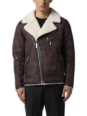 Philipp Plein Eco Shearling Zip-up Jacket - Brown