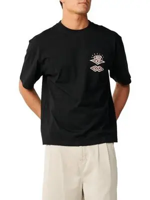 Rip Curl Disorder Yard Cotton Graphic T-shirt At Nordstrom Black