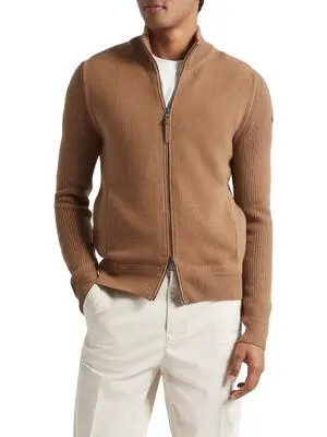 Moncler Wool & Cashmere Zip Cardigan - Teak