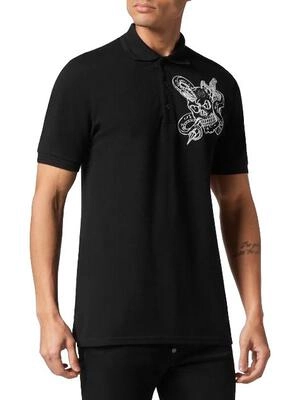 Philipp Plein Polo Shirt Snake - Black
