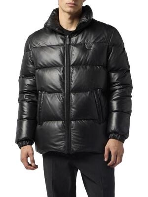 Philipp Plein Leather Padded Jacket - Black