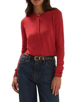 FAVORITE DAUGHTER The Curtsey Wool Cardigan - Crimson