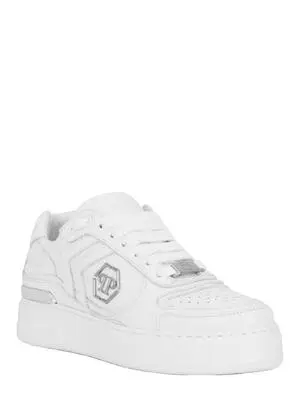 Philipp Plein PHILIPP PLEIN Low Top Sneakers In Deer Leather White
