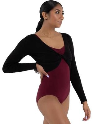 CAPEZIO Shrug With Faux Knot Detail - Black