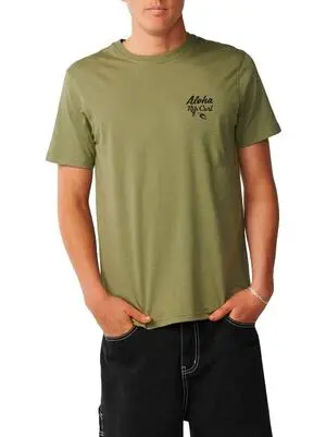 Rip Curl Hawaii Hula Cotton Graphic T-shirt - Dark Olive