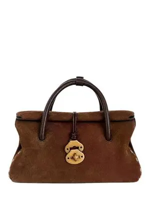 ZANELLATO Small Dotta Jones Handbag With Stud Embellishments - Brown