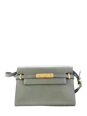 Saint Laurent Manhattan Leather Small Shoulder Bag - Green