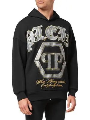Philipp Plein Hooded Sweatshirt With Graphic Print - Black