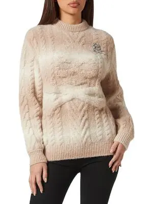 Philipp Plein Skull & Bones Embellished Pullover - White
