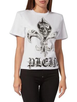 Philipp Plein Embellished Cotton T-shirt - White