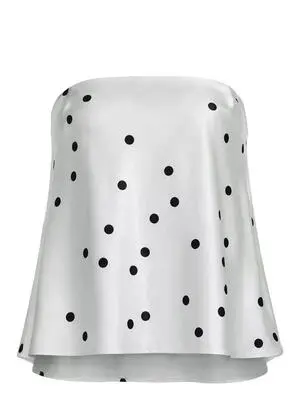 Anna October Electra Polka-dot Strapless Top - White
