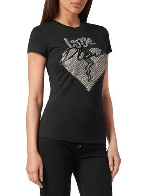Philipp Plein Embellished Heart T-shirt - Black