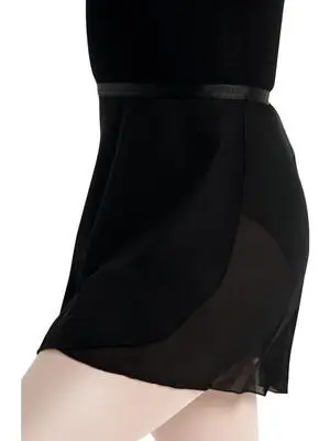 CAPEZIO Georgette Wrap Skirt - Black
