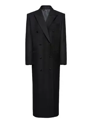 Magda Butrym Double-breasted Wool Maxi Coat - Black
