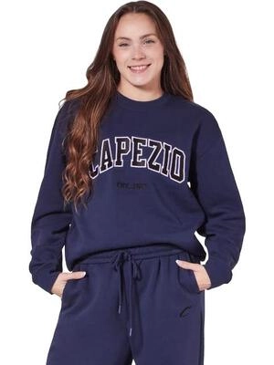 CAPEZIO Varsity Sweatshirt With Embroidered Logo - Blue
