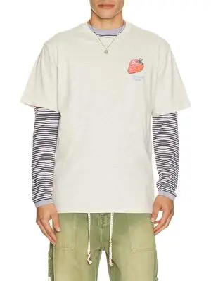 THISISNEVERTHAT Strawberry Tee In Light Grey - Oatmeal