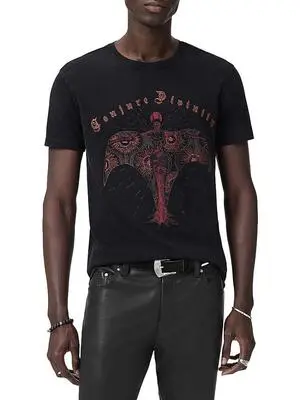 John Varvatos Deco Goddess Short Sleeve Graphic Tee - Black