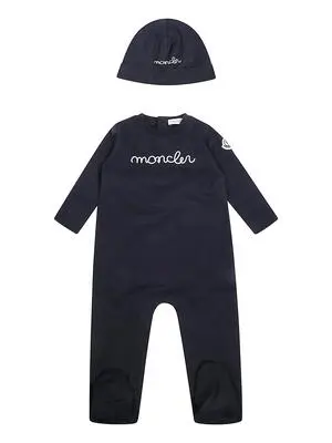 Moncler Zip-up Hooded Jacket And Wide-leg Pants Set - Blu