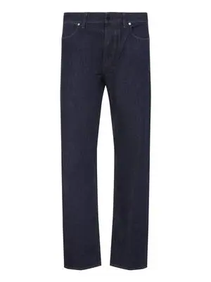 Stone Island Straight Leg Cotton Jeans - Blue