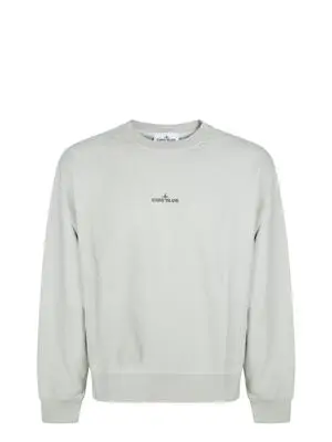Stone Island STONE ISLAND Stone-Washed Effect Crewneck Sweatshirt Beige