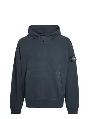 Stone Island Logo Detail Pullover Hoodie - Verde