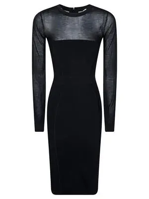 Elisabetta Franchi Ribbed Knit Collared Sweater Gown - Nero
