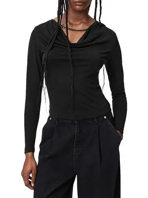 ALLSAINTS Hallie Long Sleeve Top - Black