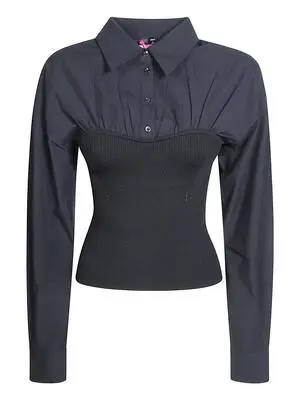 PINKO PINKO Technical Shirt With Ribbed Corset Detail