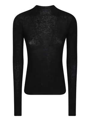 Pinko Ribbed High Neck Long Sleeve Sweater - Nero